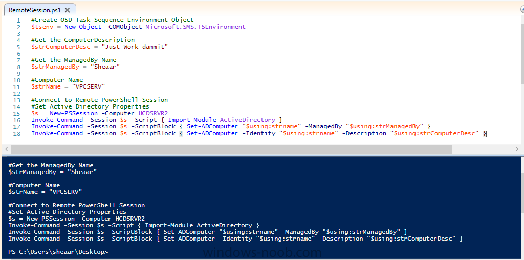 Using Powershell To Apply Task Sequence Variables Configuration Manager 2012 Windows