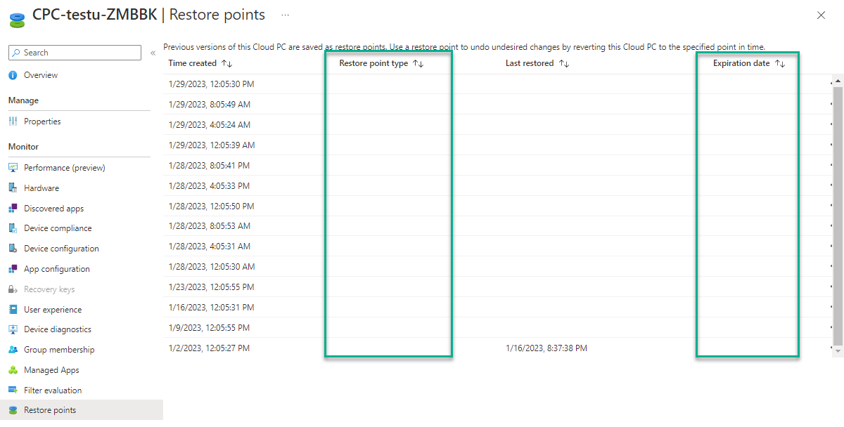 Getting started with Windows 365 - Part 6. Point in time restore - Windows 365 - www.windows ...